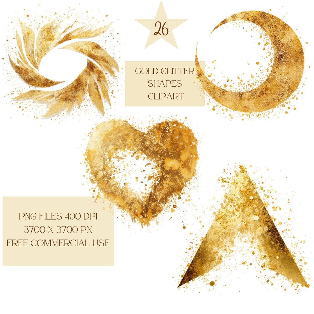 Gold Confetti Clipart PNG Glitter Border PNG Glitter Overlay Gold ...