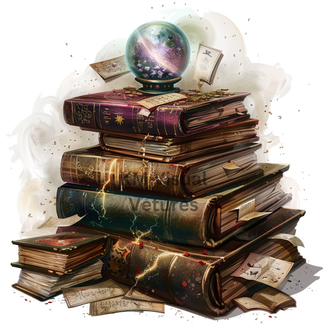 Watercolor Magical Books Clipart PNG, Witch Book Png, Mystical Books ...