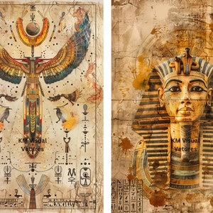 Ancient Egypt Junk Journal Pages PNG, Cleopatra, Pharaon, Pyramid ...