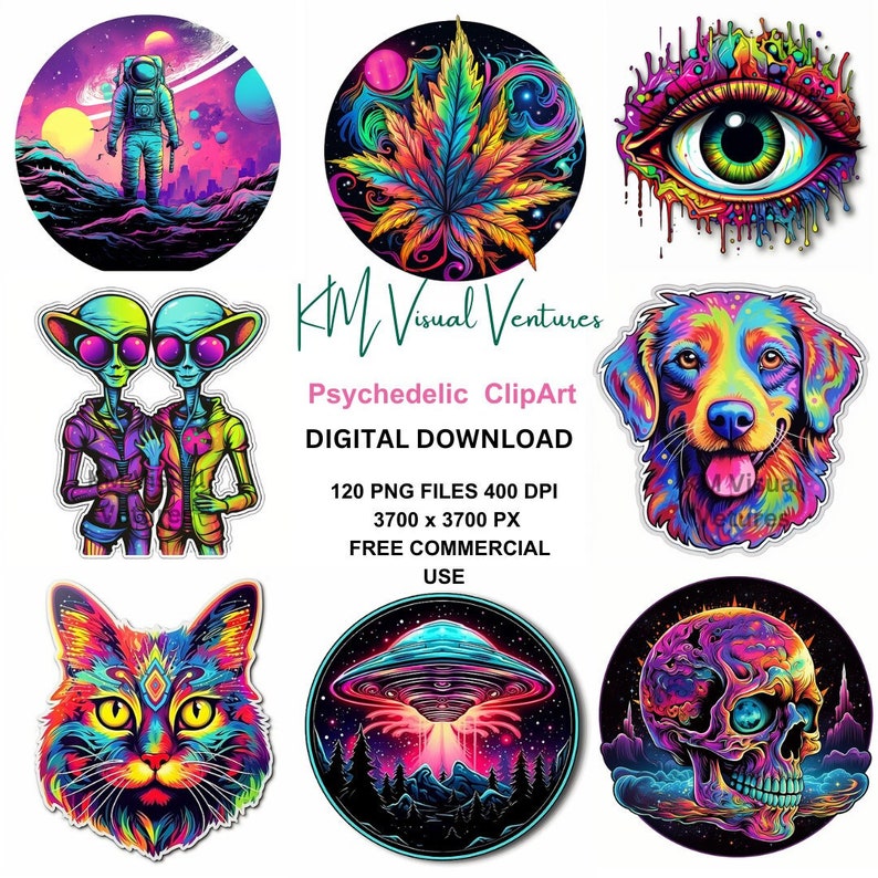 120 Psychedelic Sticker PNG Transparent Background, Magic Mushrooms ...