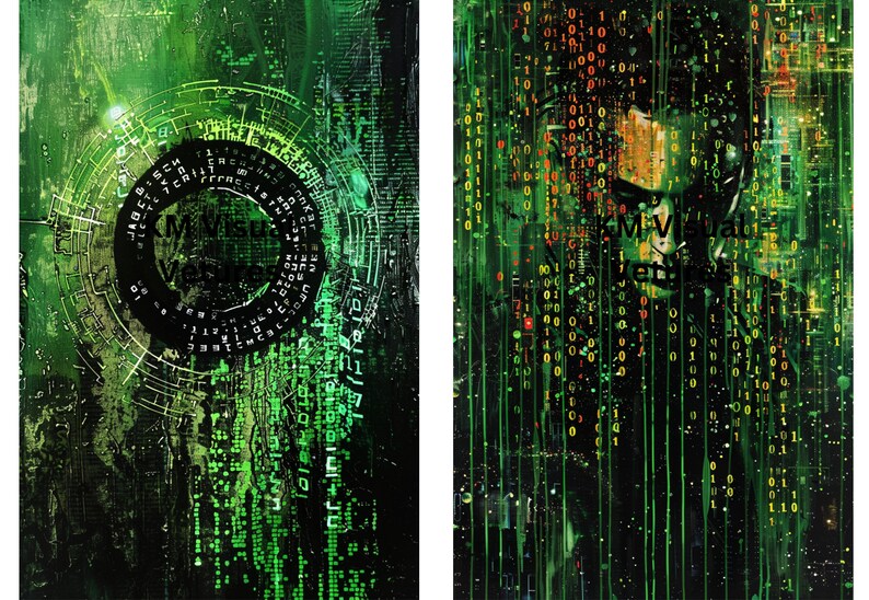 Sci-fi Matrix Junk Journal Pages, Printable Mixed Media Papers ...