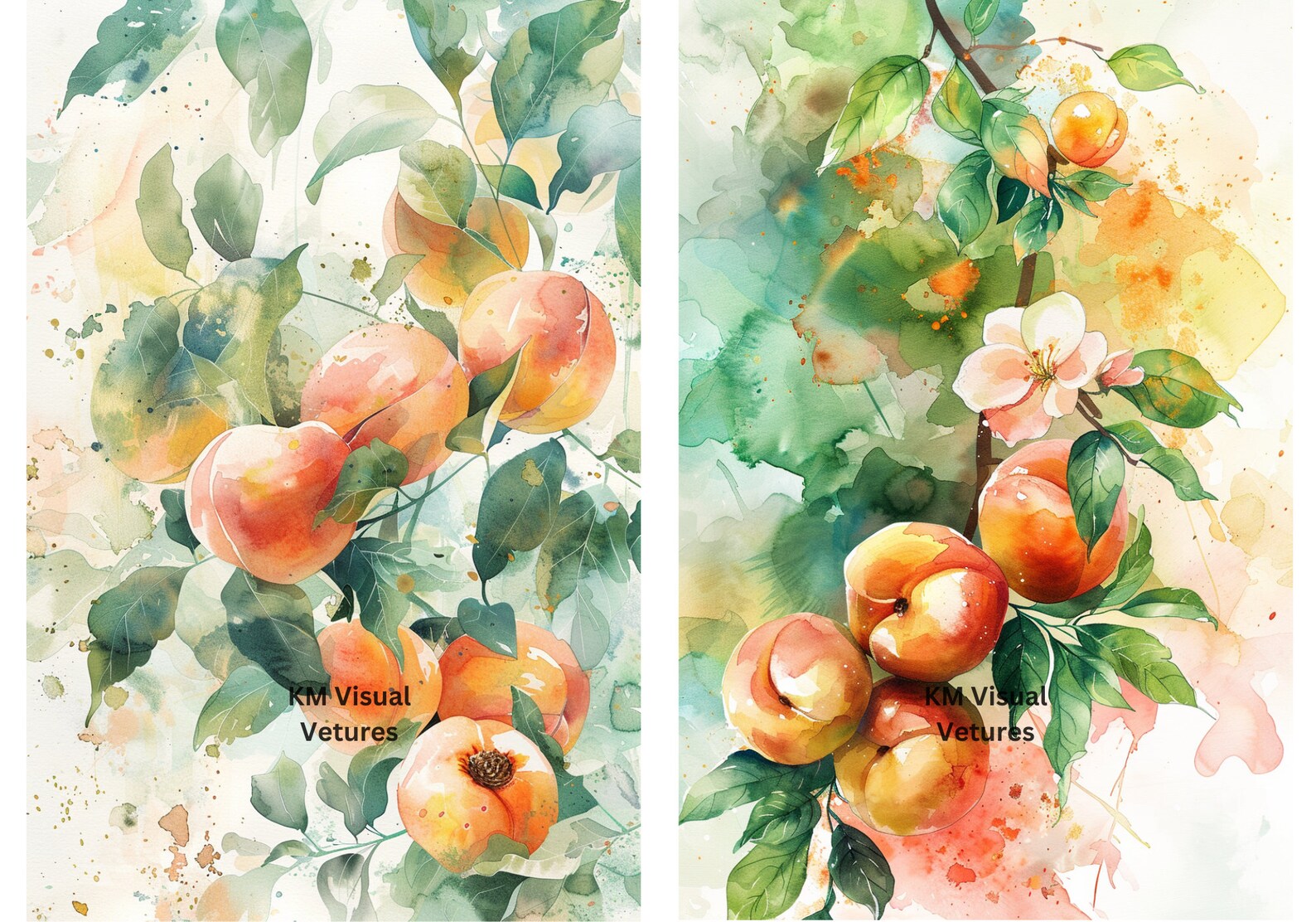 Watercolor Peach Junk Journal Pages PNG, Digital Scrapbook Paper Kit ...