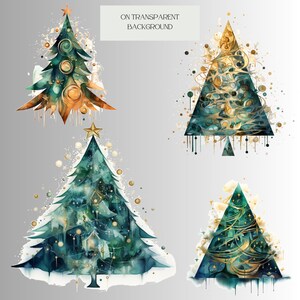 Watercolor Christmas Trees Clipart Transparent Background Stylist ...