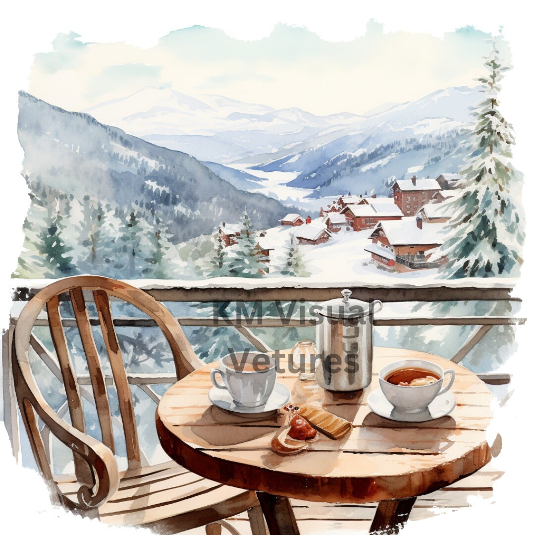 Watercolor Winter Activities Clipart PNG Pastel Holiday - Etsy