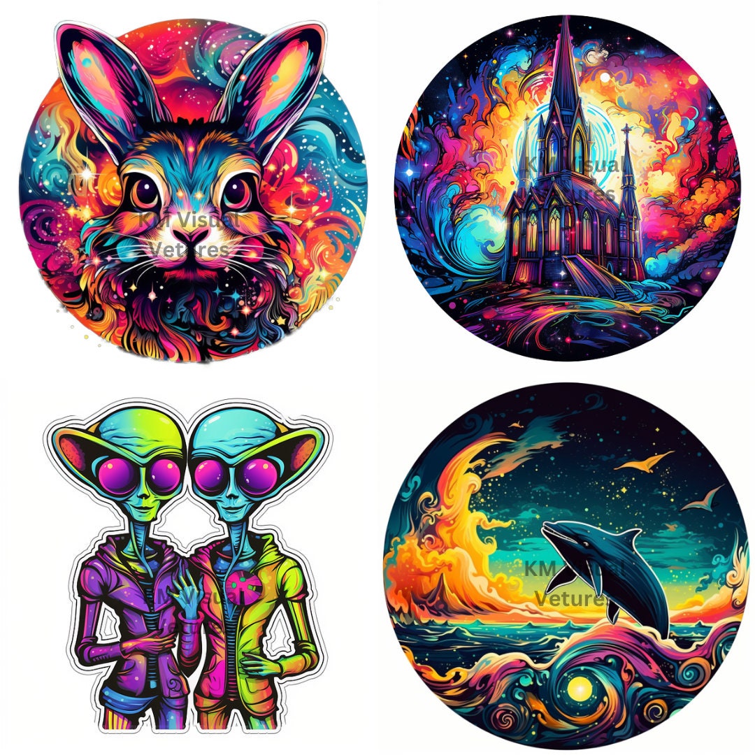 120 Psychedelic Sticker PNG Transparent Background, Magic Mushrooms ...