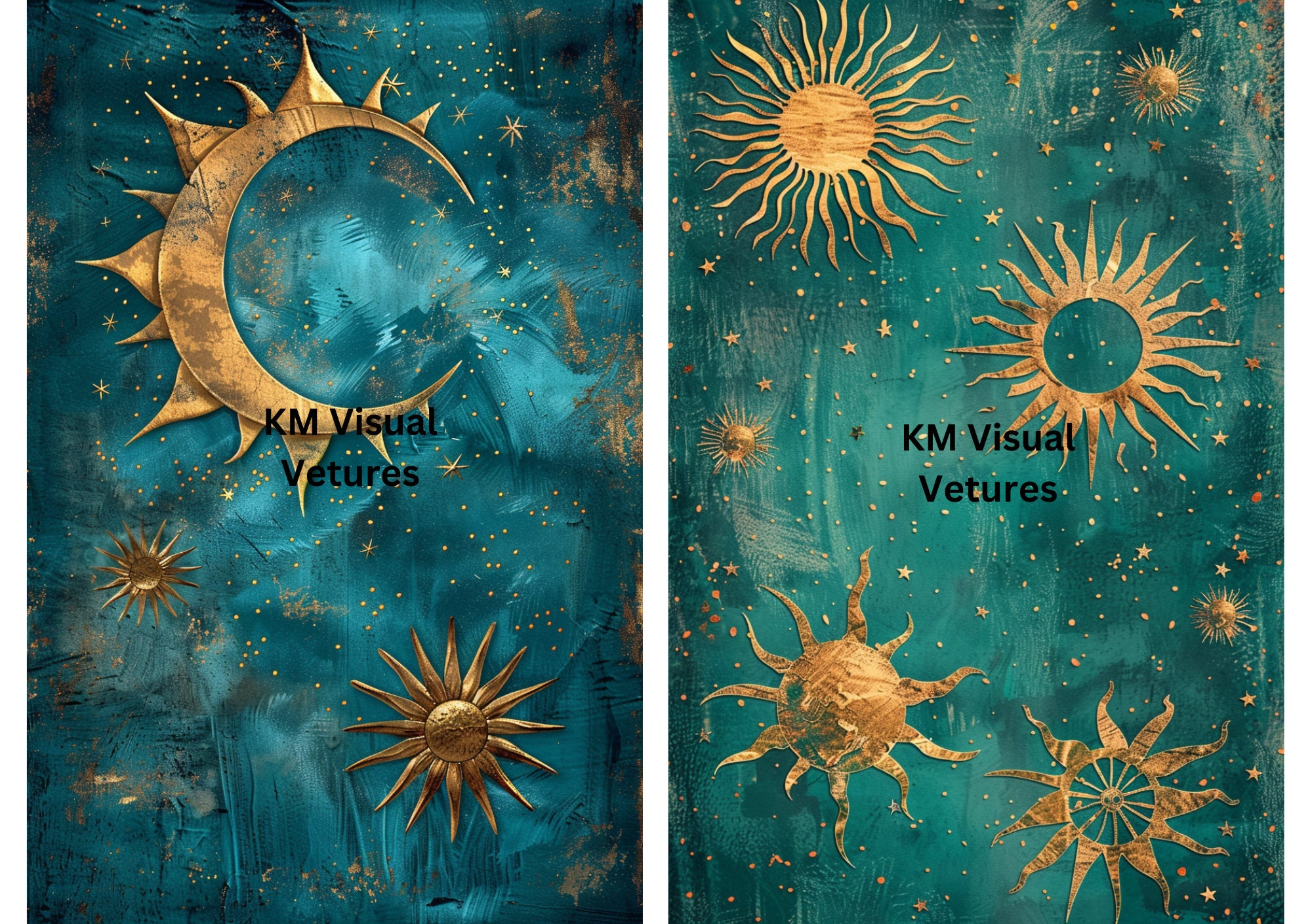 Vintage Watercolor Celestial Digital Paper Jurnal Pages PNG, Textures ...