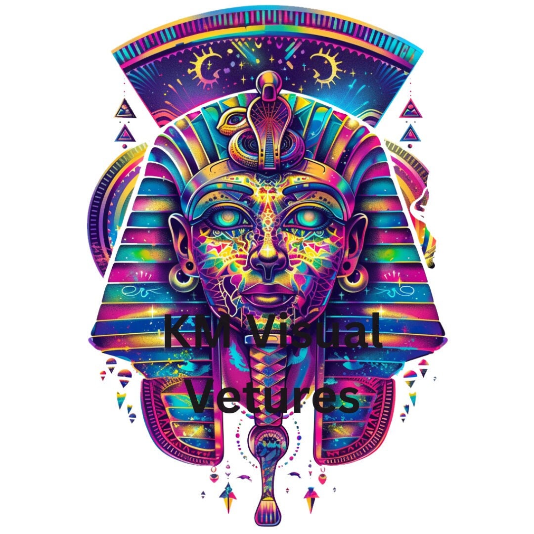 Psychedelic Pharaon Sticker PNG Transparent Background, Psychedelic ...