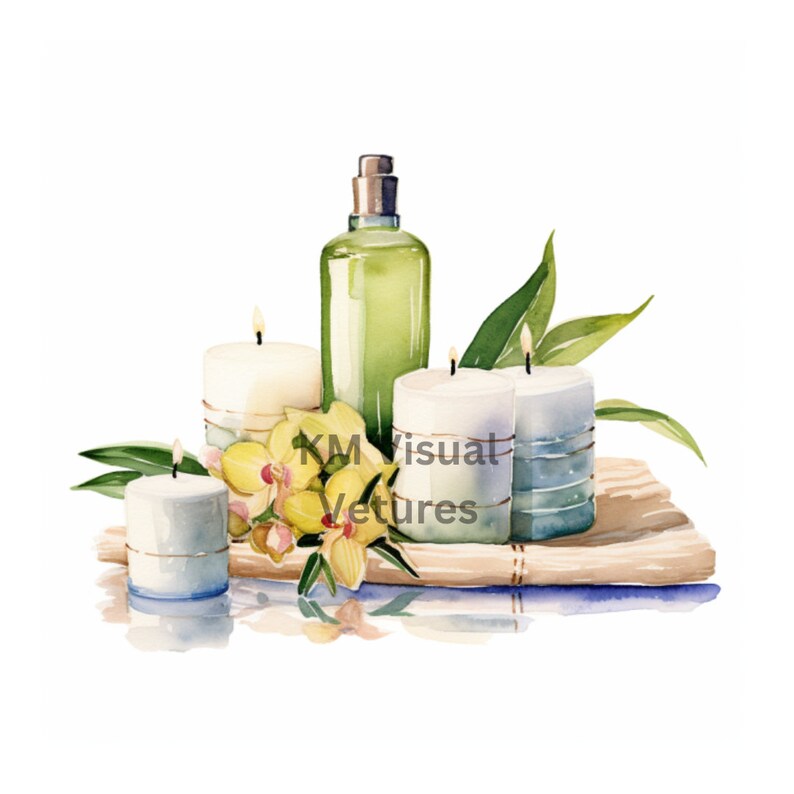 Watercolor Spa Day Clipart PNG. Relaxation Day, Vacation Clipart ...