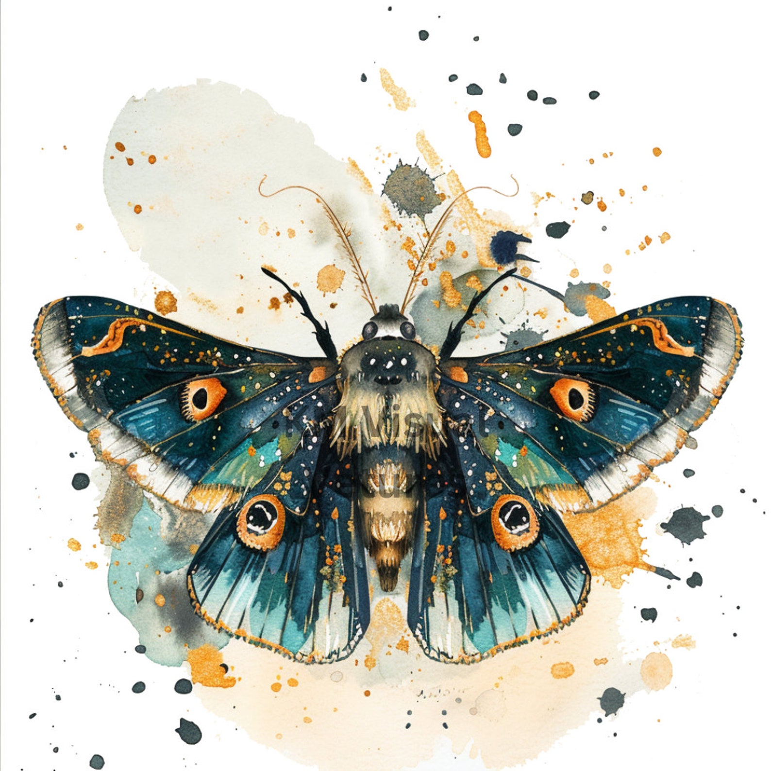 Watercolour Mystical Moth Clipart Bundle, Wiccan Png, Moth Png ...