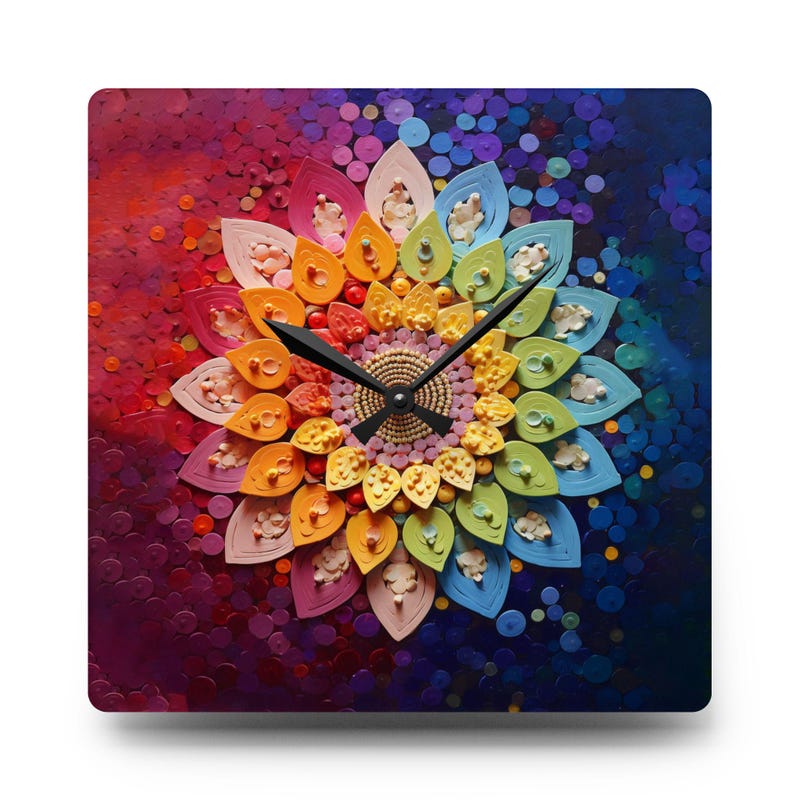 Rainbow Wall Clock - Etsy