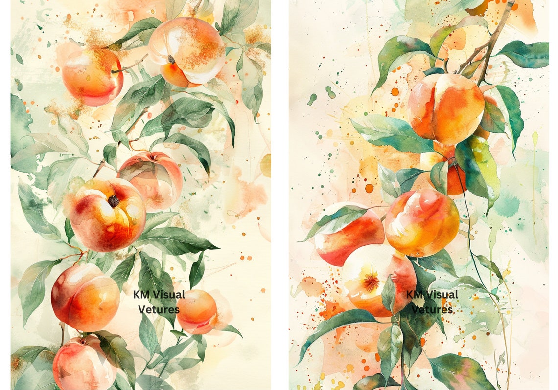 Watercolor Peach Junk Journal Pages PNG, Digital Scrapbook Paper Kit ...