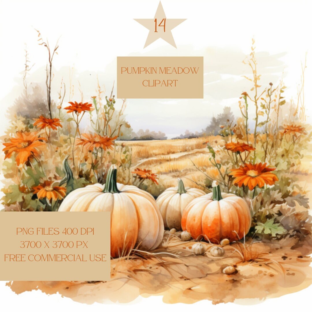 Watercolor Pumpkin Clipart PNG Fall Watercolor Borders Autumn Clipart ...