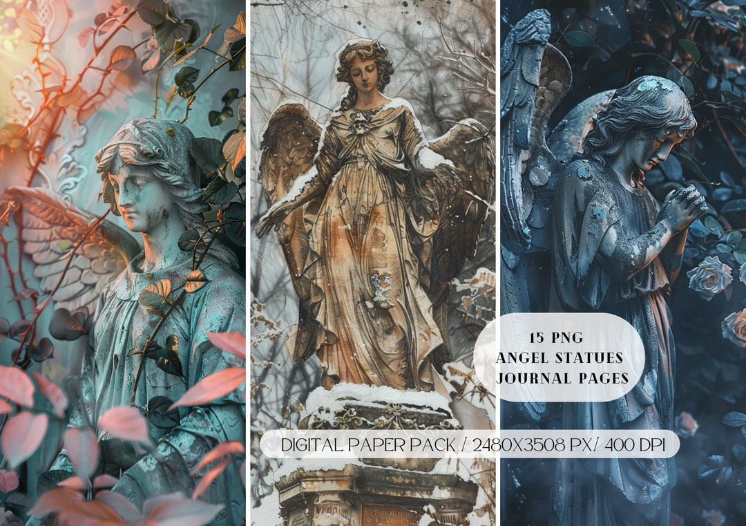 Angel Junk Journal Pages, Printable Mixed Media Papers,spiritual ...