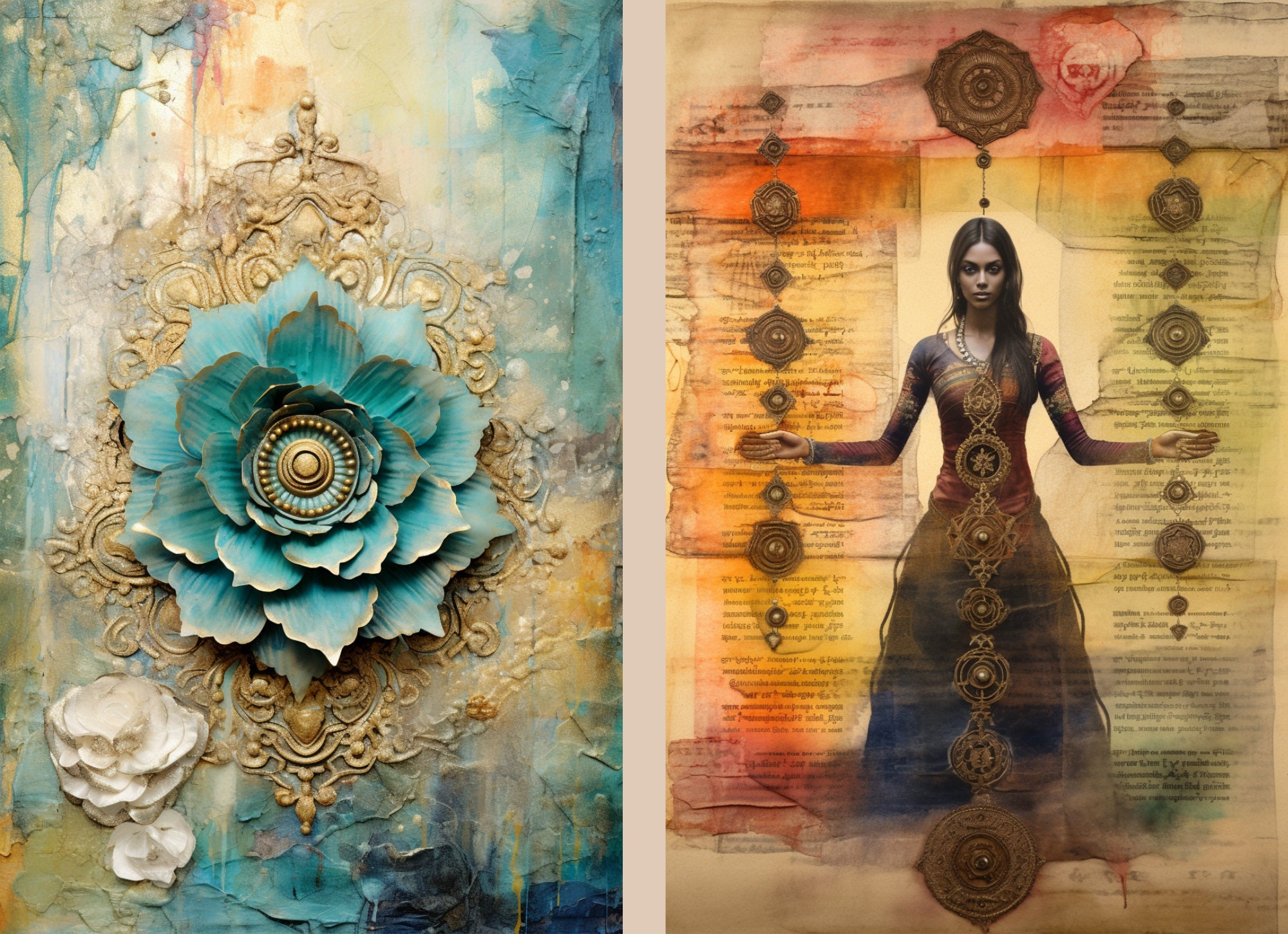 Junk Jurnal Spiritual Chakras, Meditation PNG, Chakra Symbols,3rd Eye ...