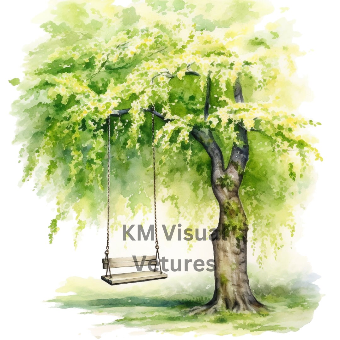 Watercolor Spring Tree Clipart Png,spring Scenery, Tree Landscape ...