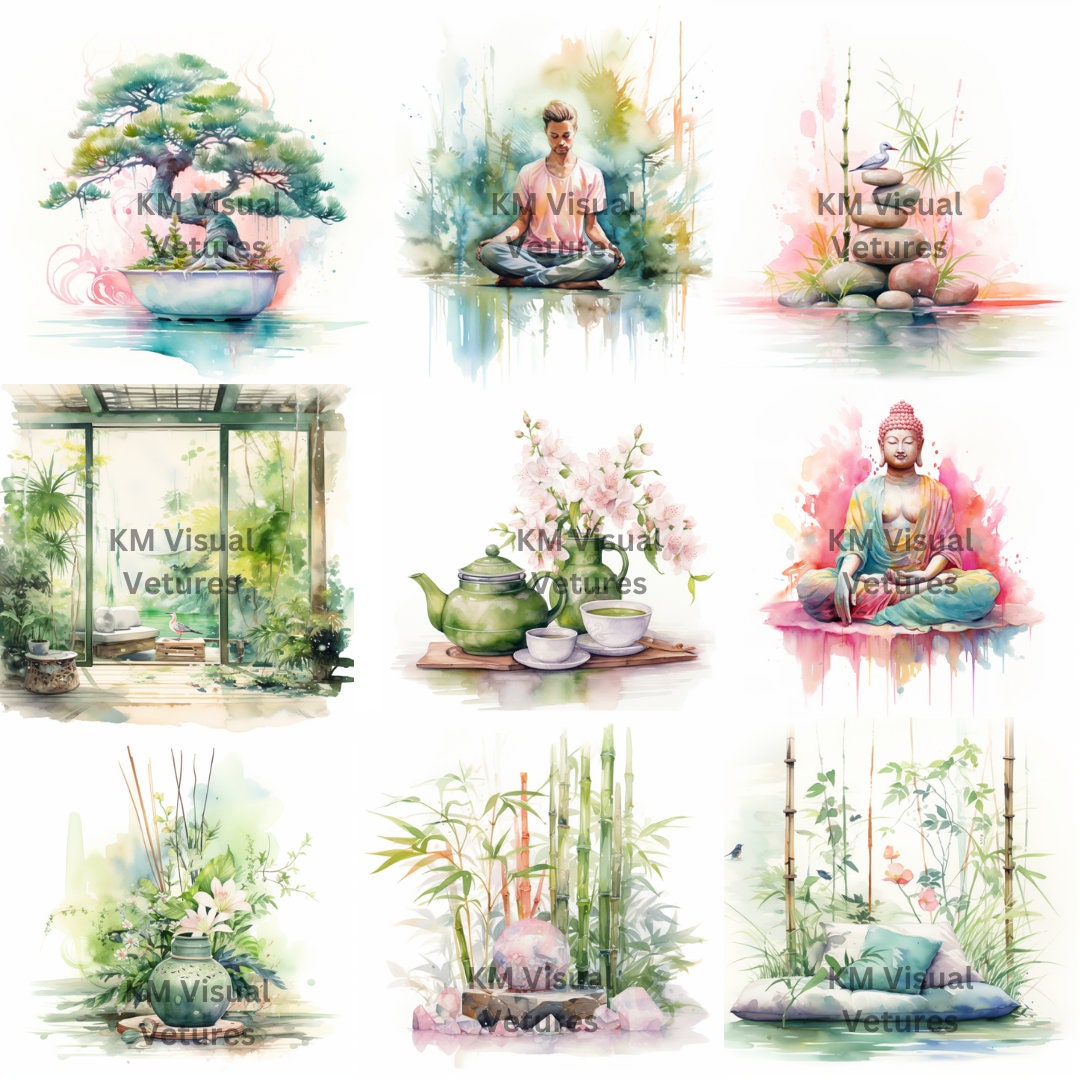 Watercolor Yoga With Transparent Background Meditation and Relaxation ...