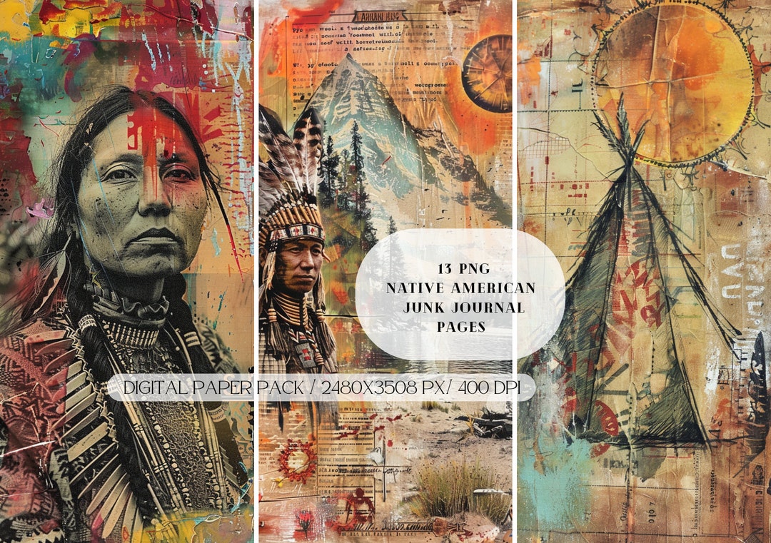 Native American Junk Journal PNG, Digital Download, Front Page Card ...