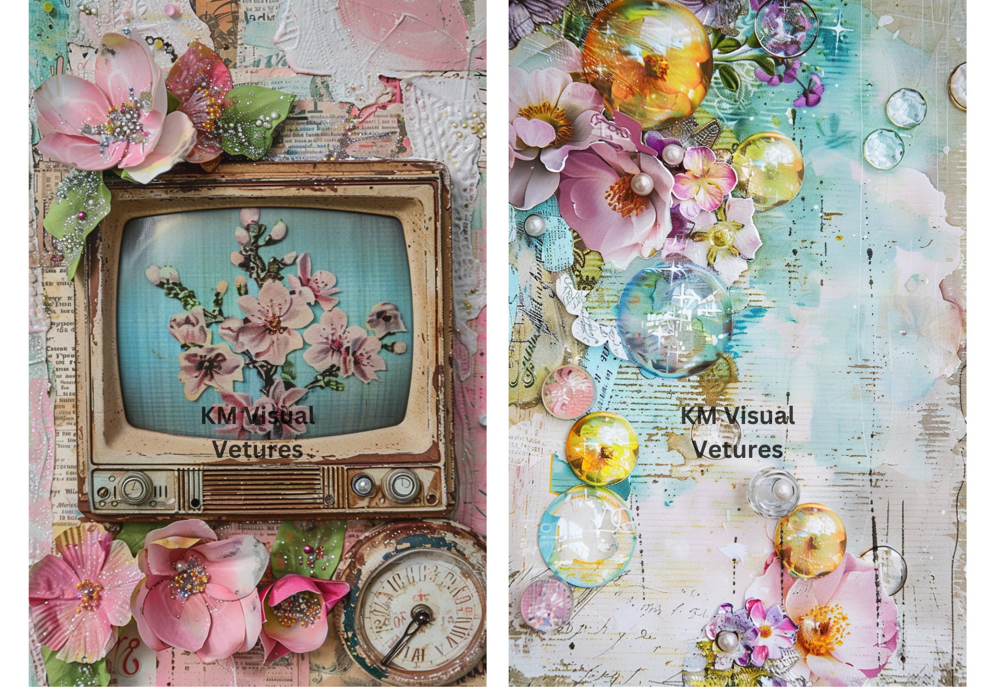 Vintage 1980 Style Digital Paper Junk Journal PNG, Printable Paper Art ...