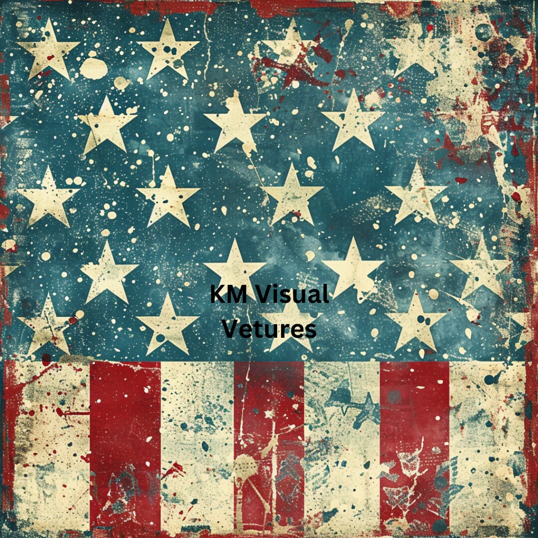 Vintage 4th of July Digital Paper PNG, Stars and Stripes Texture ...