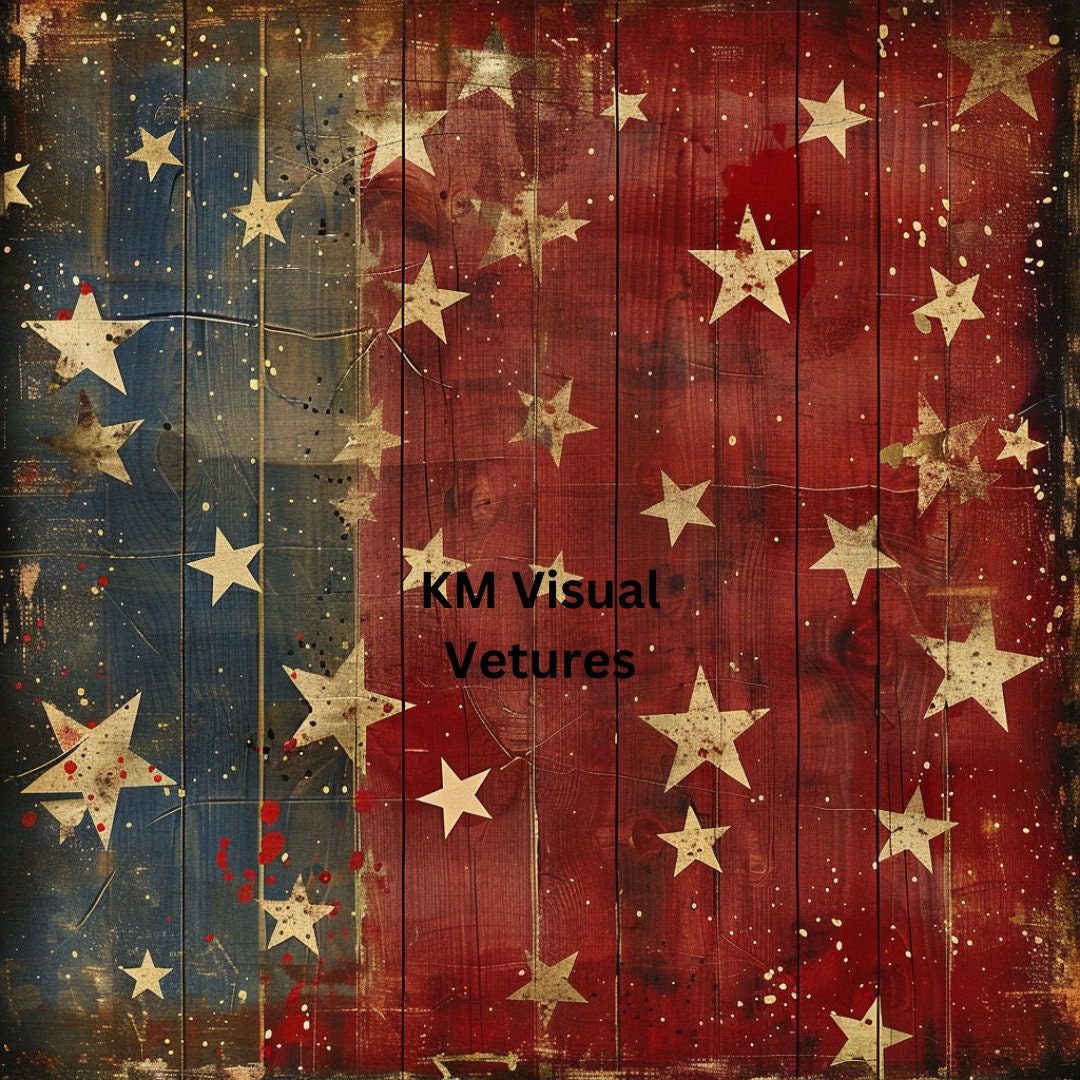 Vintage 4th of July Digital Paper PNG, Stars and Stripes Texture ...