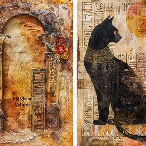 Ancient Egypt Junk Journal Pages PNG, Cleopatra, Pharaon, Pyramid ...