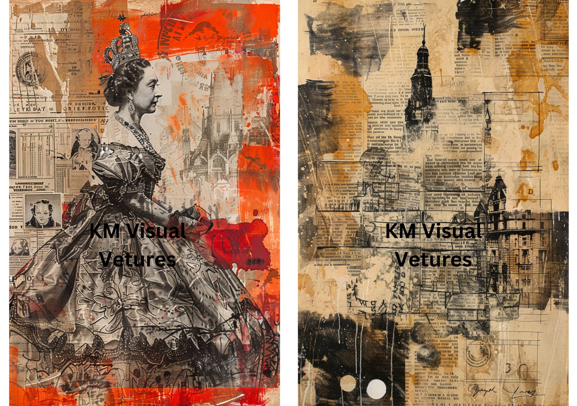 Vintage Royal Queen Junk Journal PNG, A4 Pages, Castle, Front Cards ...