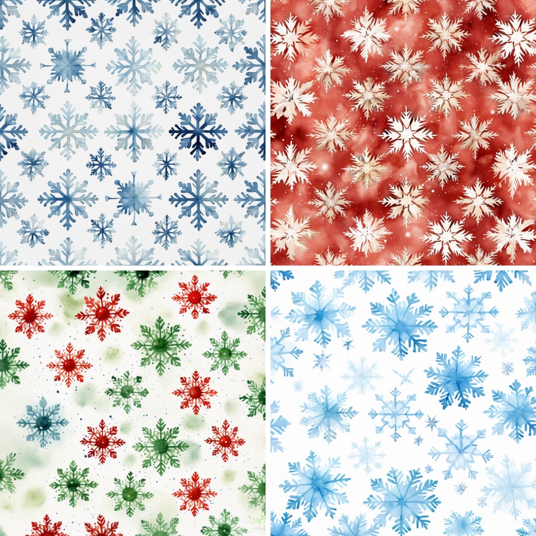 Snowflakes Clipart Digital Paper PNG, Snow Clipart Winter Paper PNG ...