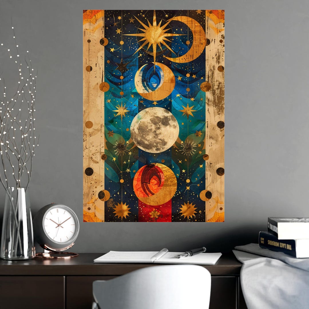 Celestial Magic Matte Posters, Starry Wall Art, Cosmic Decor, Lunar ...
