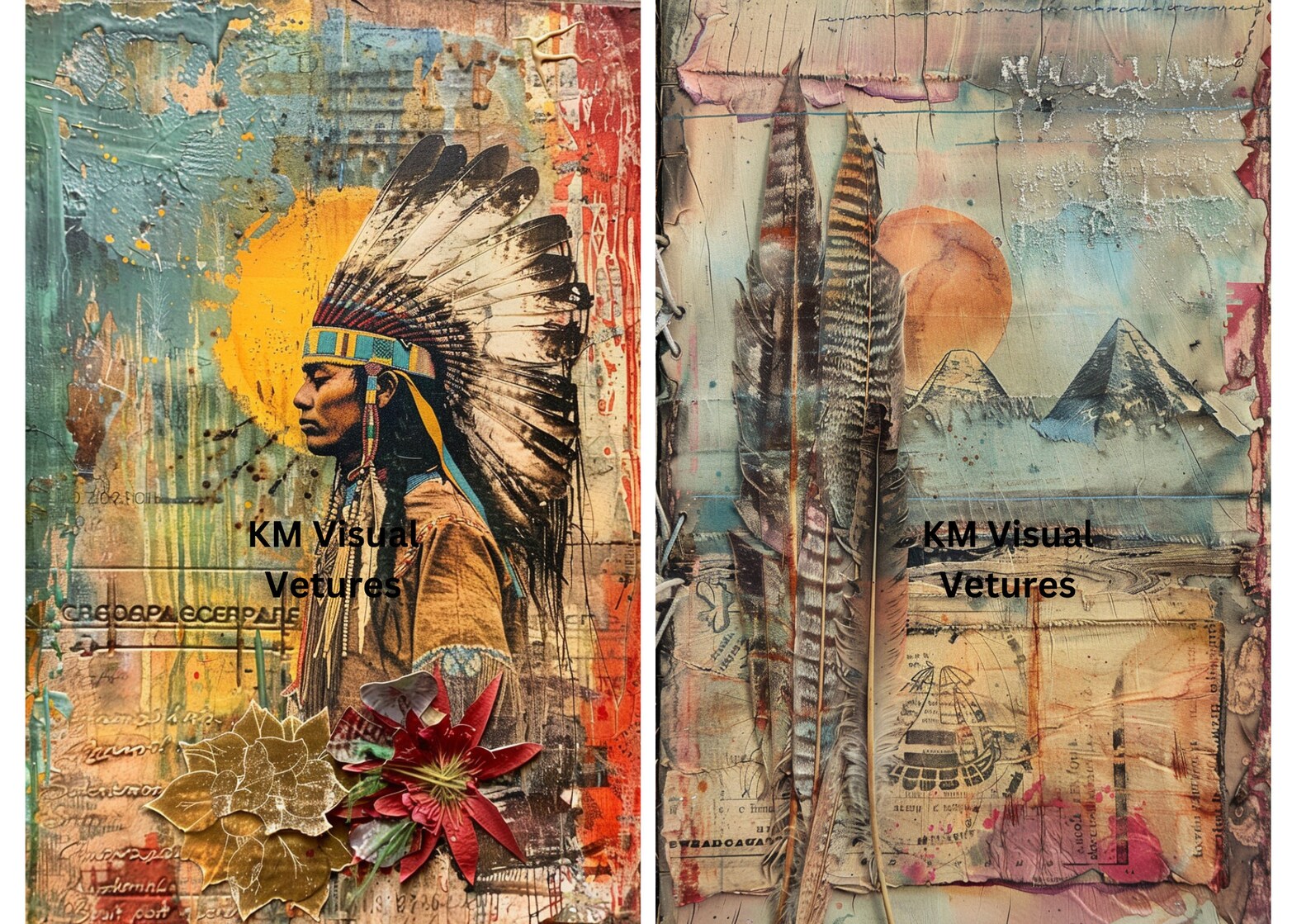 Native American Junk Journal PNG, Digital Download, Front Page Card ...