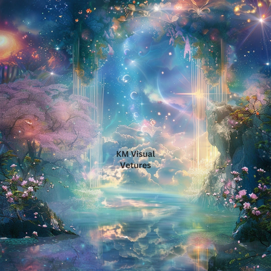 Crystal Gate to Heaven Digital Paper PNG, Spiritual, Magic Digital ...