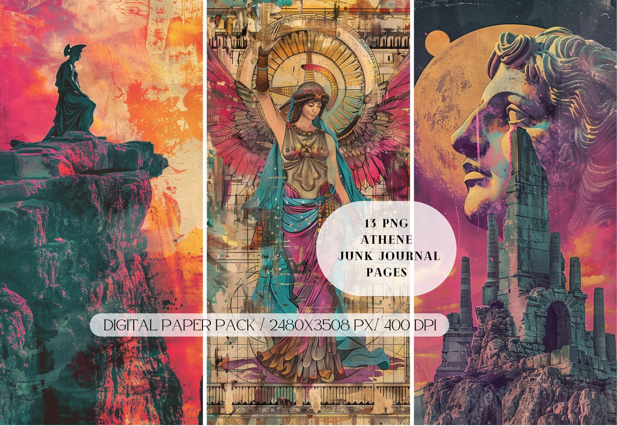 Ancient Greek Junk Journal Pages PNG, Printable Journal Kit, Mythology ...