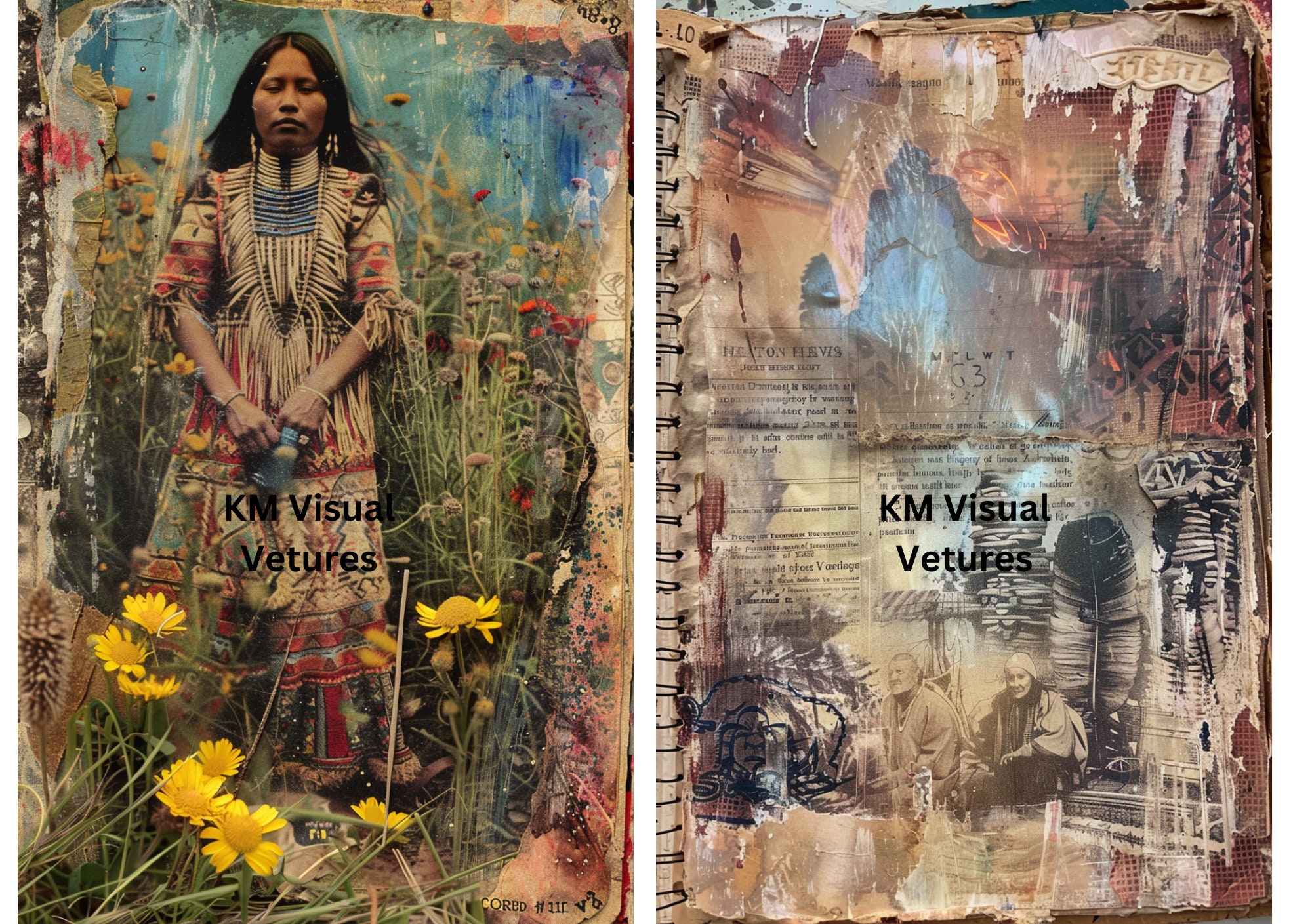 Native American Junk Journal PNG, Digital Download, Front Page Card ...