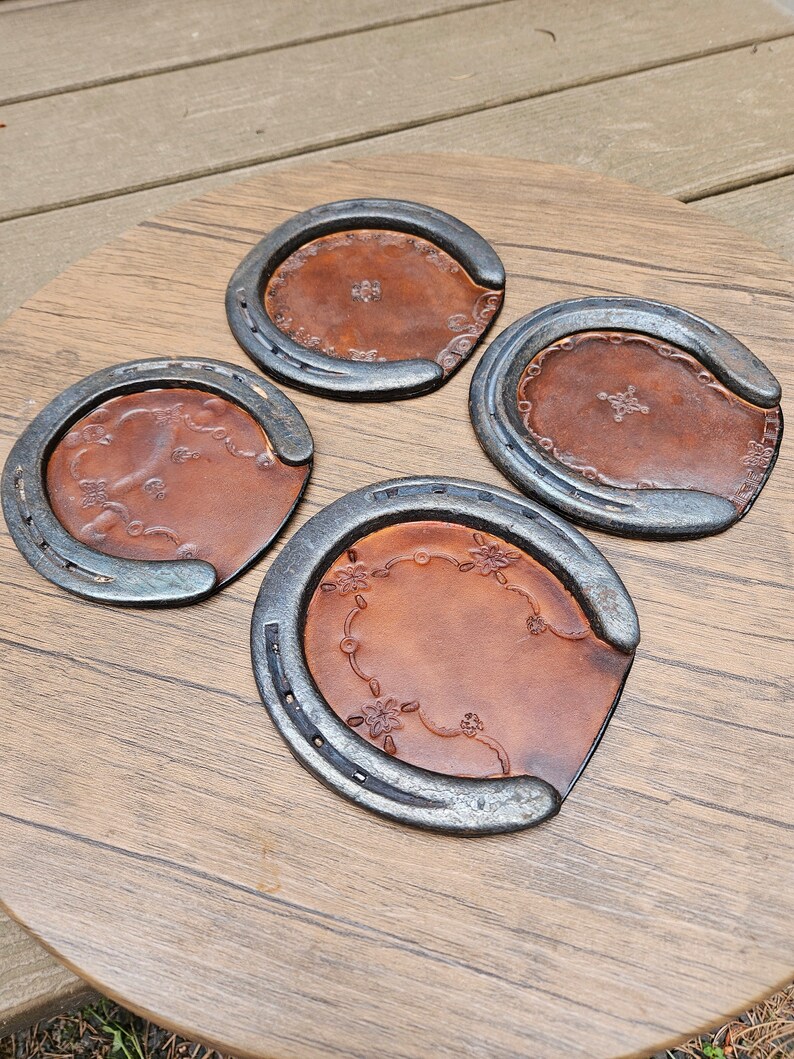 Horseshoe Coaster Set - Etsy