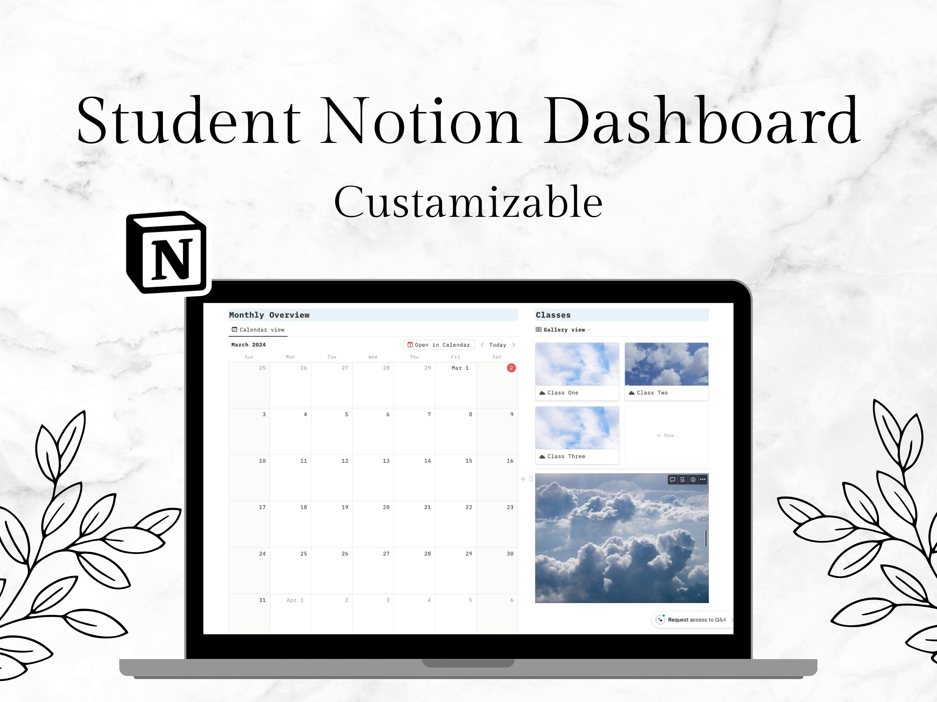 School Notion Dashboard - Etsy