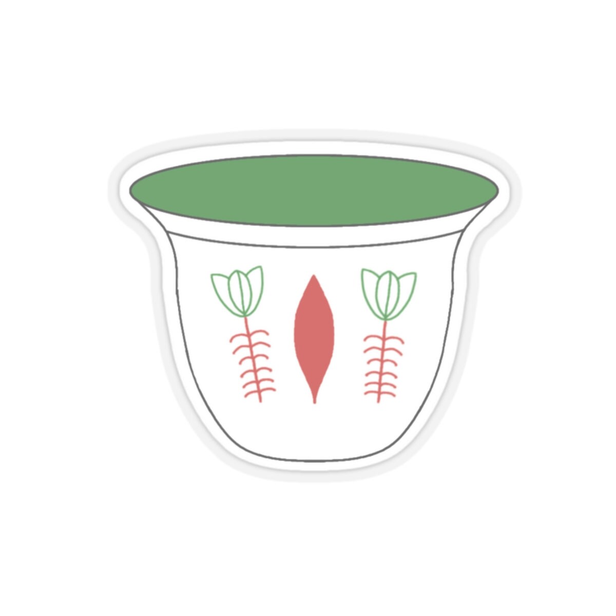 Lebanese Coffee Cup Red Green Lebanese Stickers Vinyl - Etsy