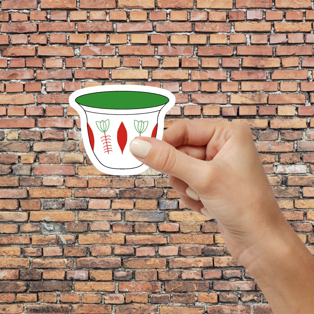 Lebanese Coffee Cup Red Green | Lebanese Stickers | Vinyl Stickers - Etsy