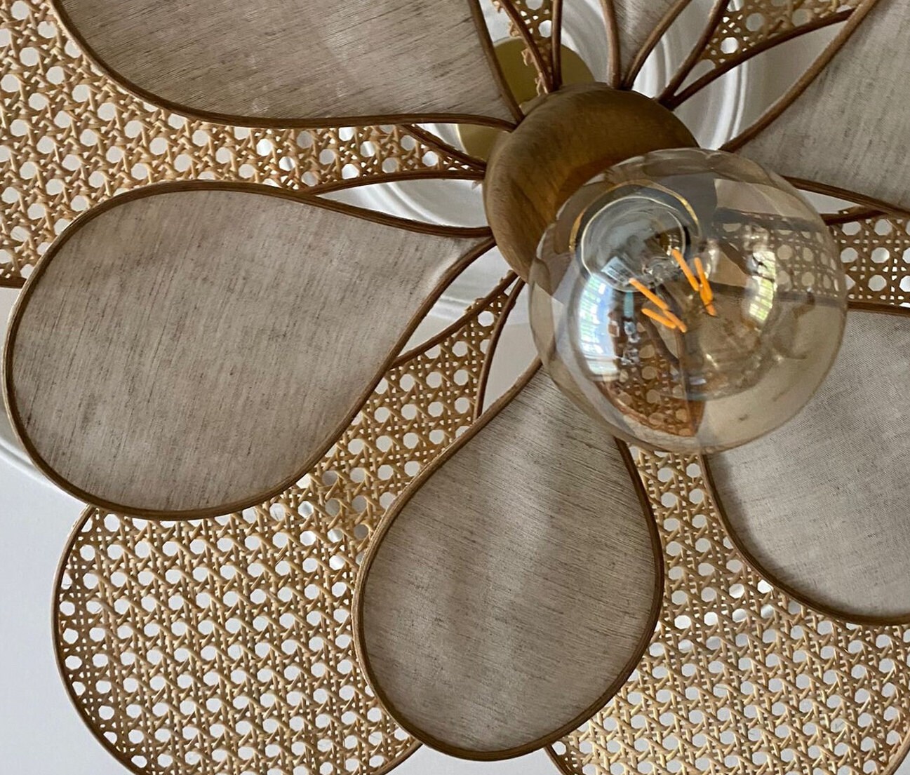Petal Lamp Pendant Light Dining Room Light Fixtures Rattan - Etsy