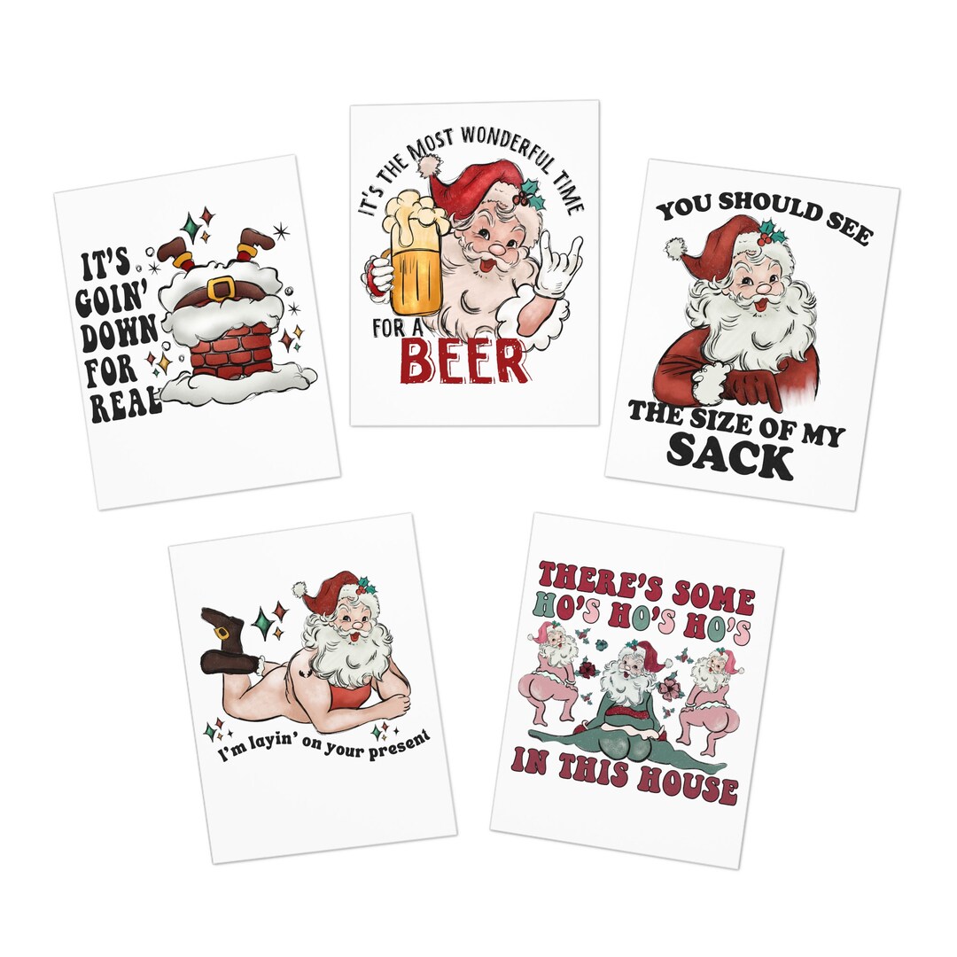 Funny Christmas Card, Santa Holiday Cards, Gifts Card, Unique Christmas ...