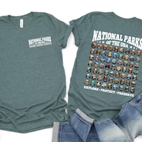 National Parks Checklist Shirt Hiking Tee 63 National Parks Gift for ...