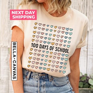 100 Days of School Shirt, 100th Day of School, 100 Days of Hearts Shirt ...