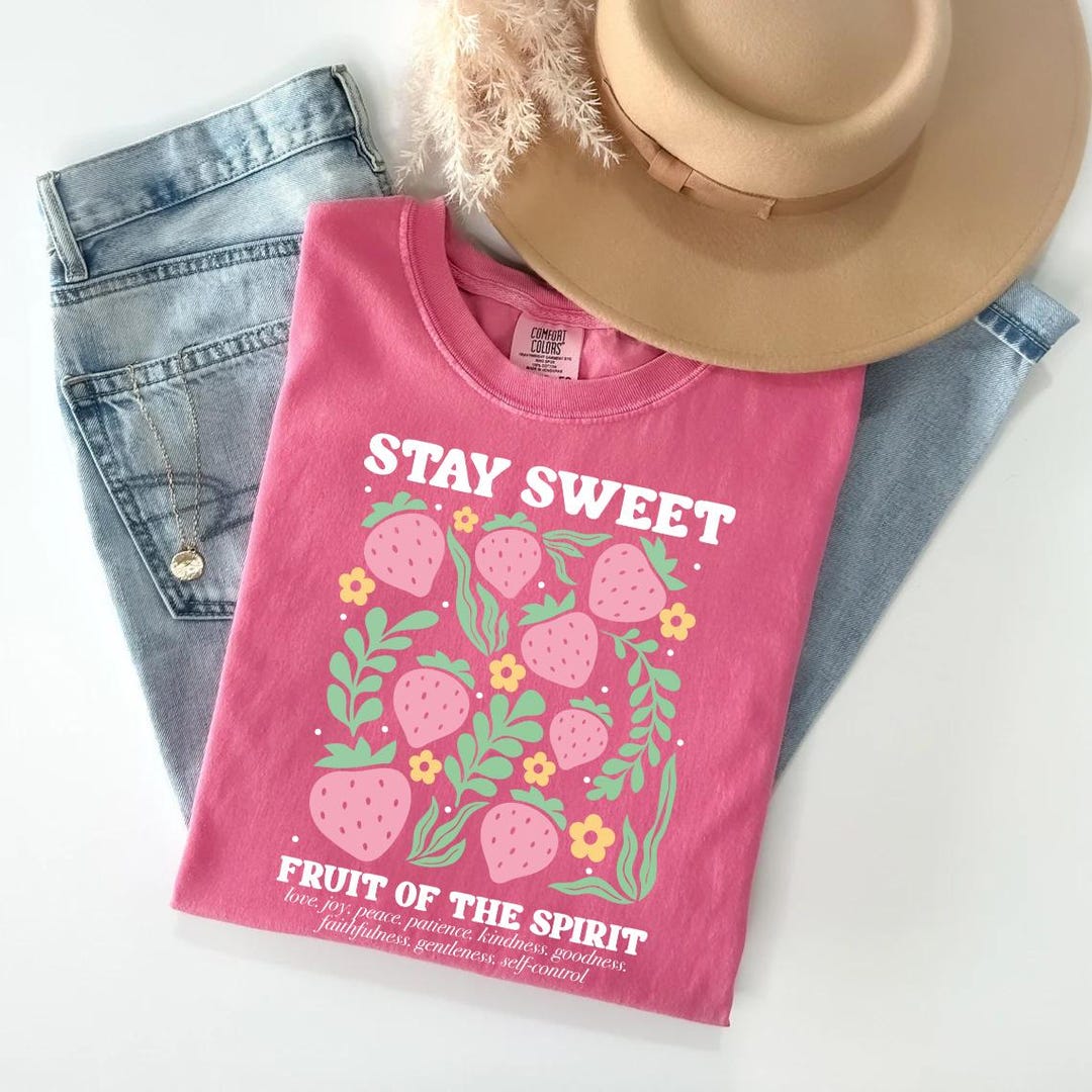 Boho Christian Strawberry Shirt Fruits of the Spirit Bible Verse Shirt ...