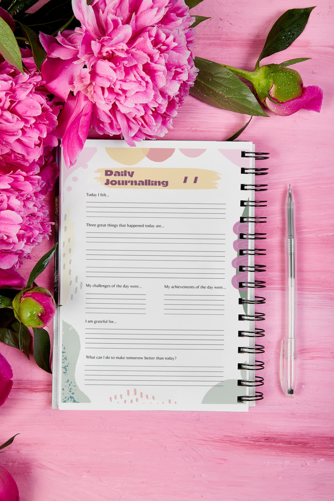 Daily Wellness Journal Printables | Daily Reflections | Wellbeing ...