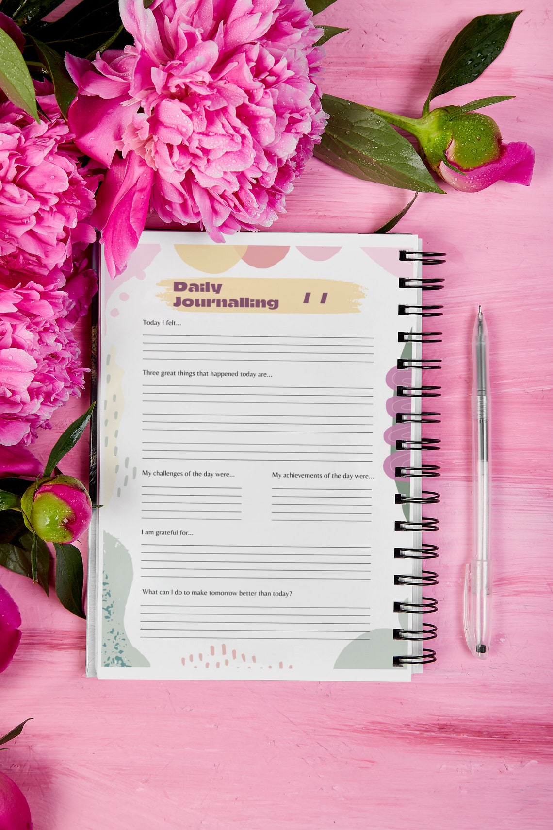 Daily Wellness Journal Printables | Daily Reflections | Wellbeing ...