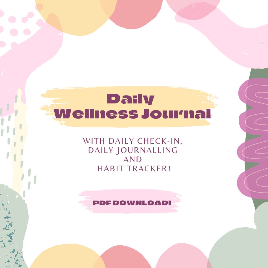 Daily Wellness Journal Printables | Daily Reflections | Wellbeing ...