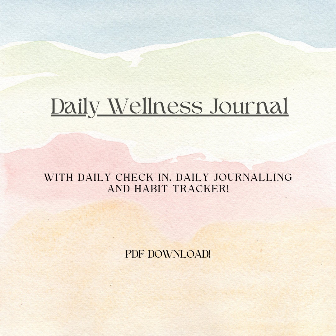 Wellbeing Journal Printable Daily Wellness Journal - Etsy