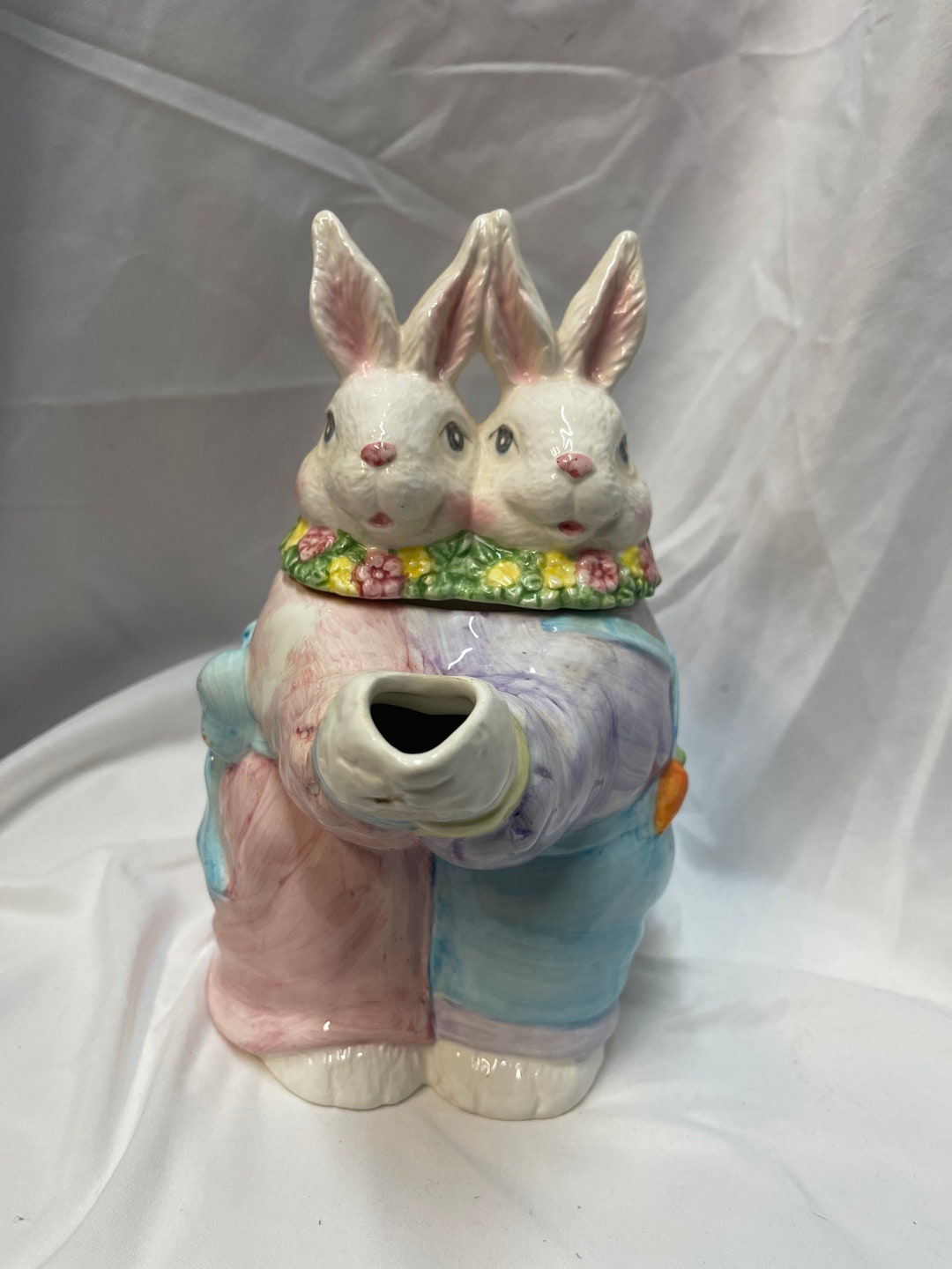 Vintage Bunny Tea Pot - Etsy