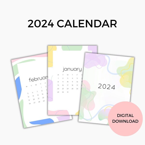 Colorful Calendar - Etsy