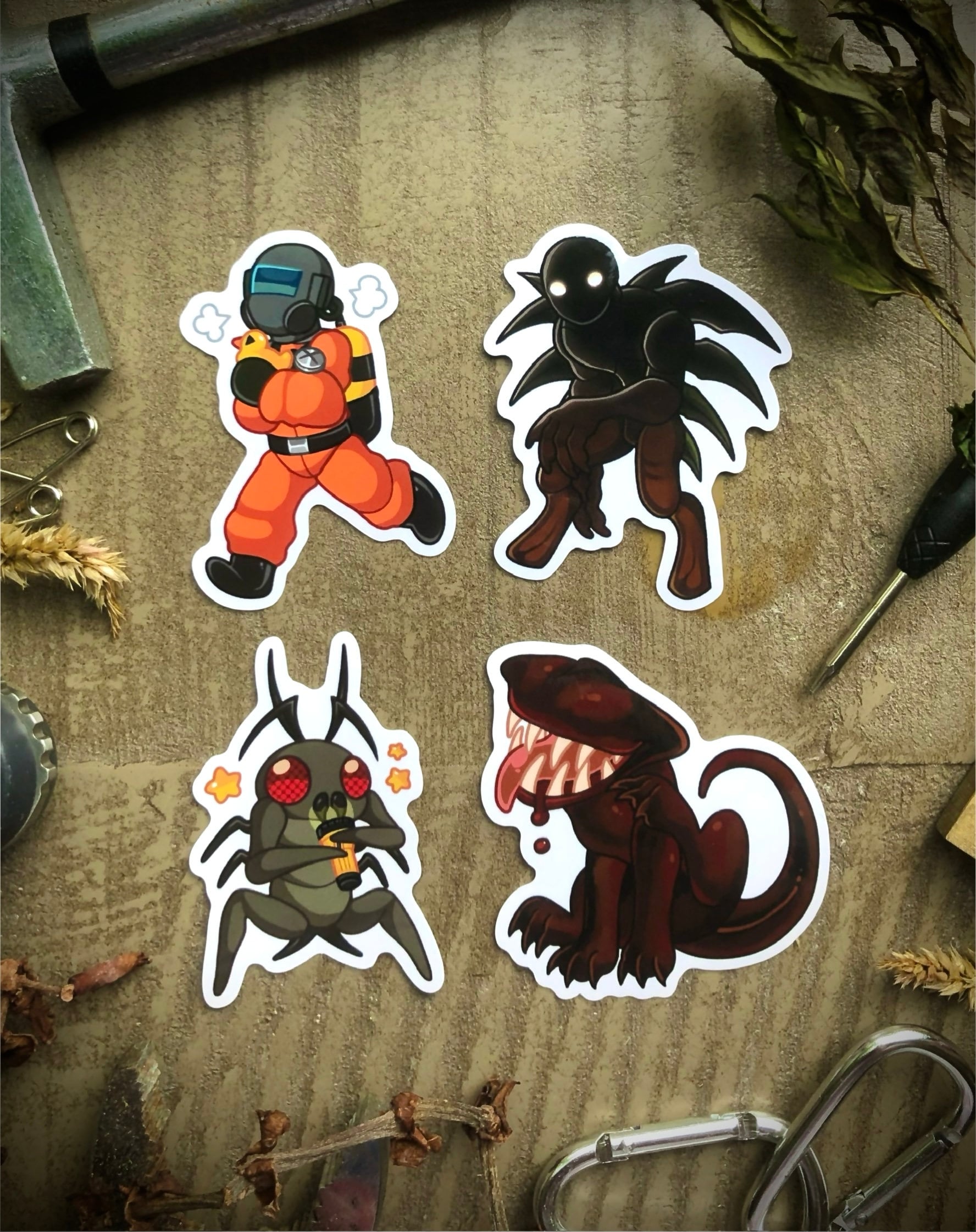 Lethal Company Stickers - Employee, Bracken, Hoarding Bug, Eyeless ...