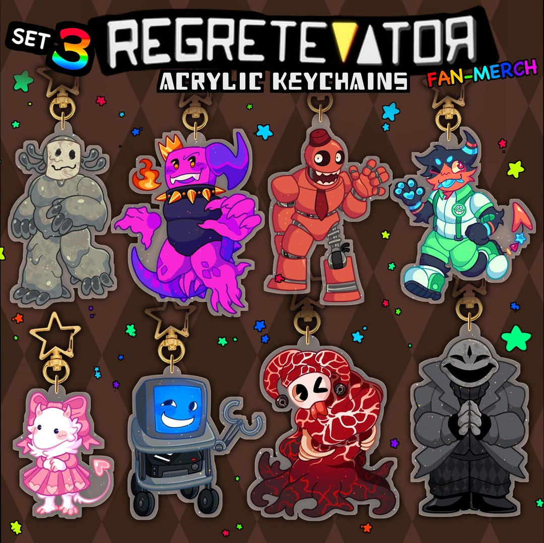 SERIES 3 REGRETEVATOR - Keychains: Fleshcousin, Jeremy, Reddy ...