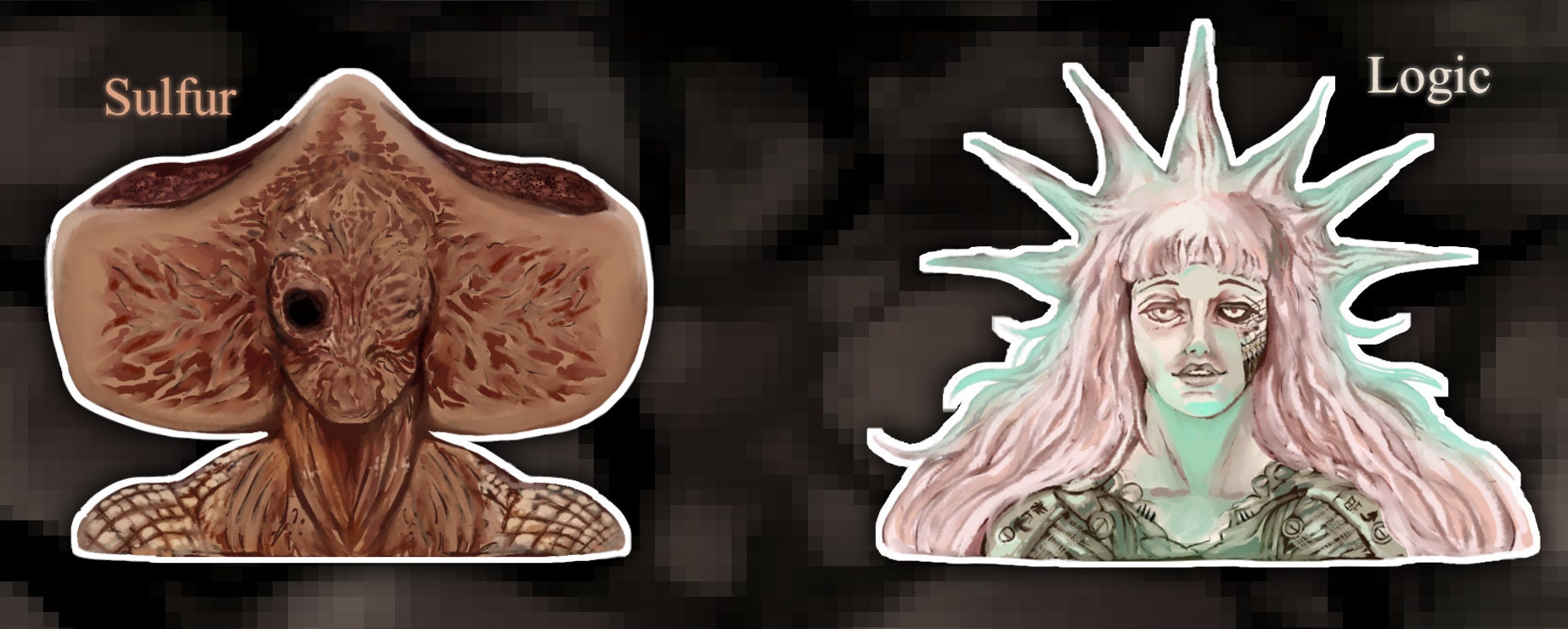 Fear and Hunger Termina God Vinyl Stickers - Rher, Gro-goroth, Sylvian ...